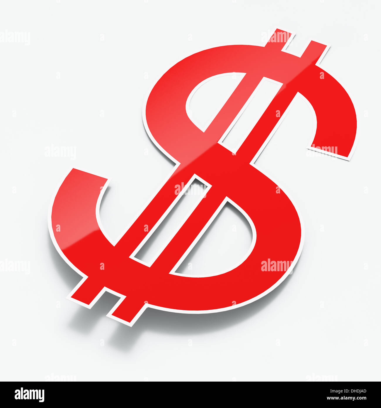Red shiny paper dollar sign on white Stock Photo - Alamy