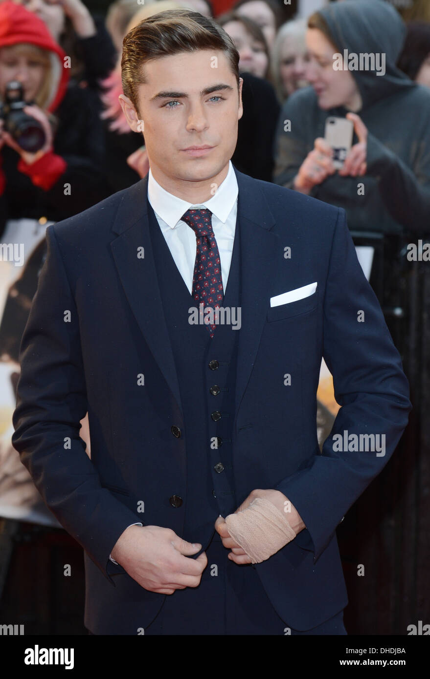 Zak Efron at the premiere of The Lucky One at The Bluebird, London ...