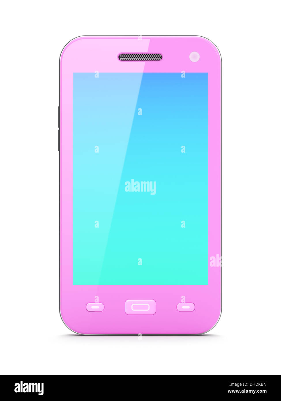 Beautiful pink smartphone on white background Stock Photo - Alamy