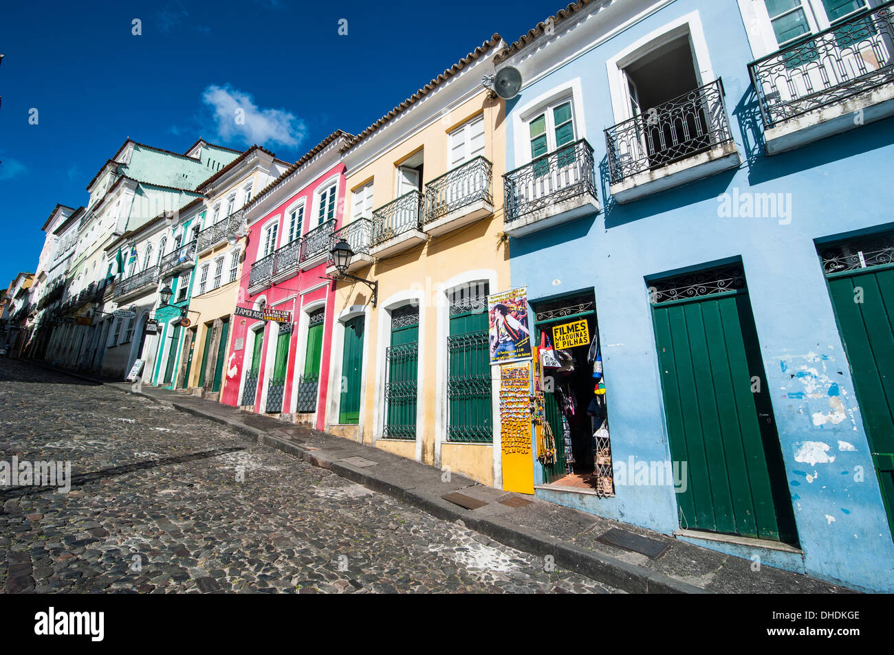 Colonial architecture in the Pelourinho, UNESCO World Heritage Site, Salvador da Bahia, Bahia ...
