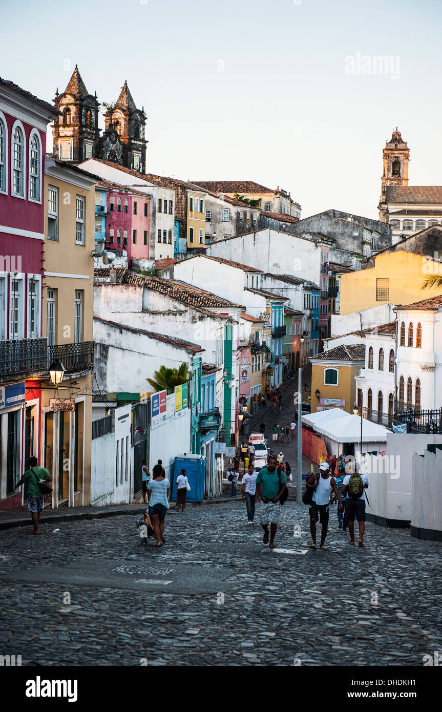 Colonial architecture in the Pelourinho, UNESCO World Heritage Site, Salvador da Bahia, Bahia ...