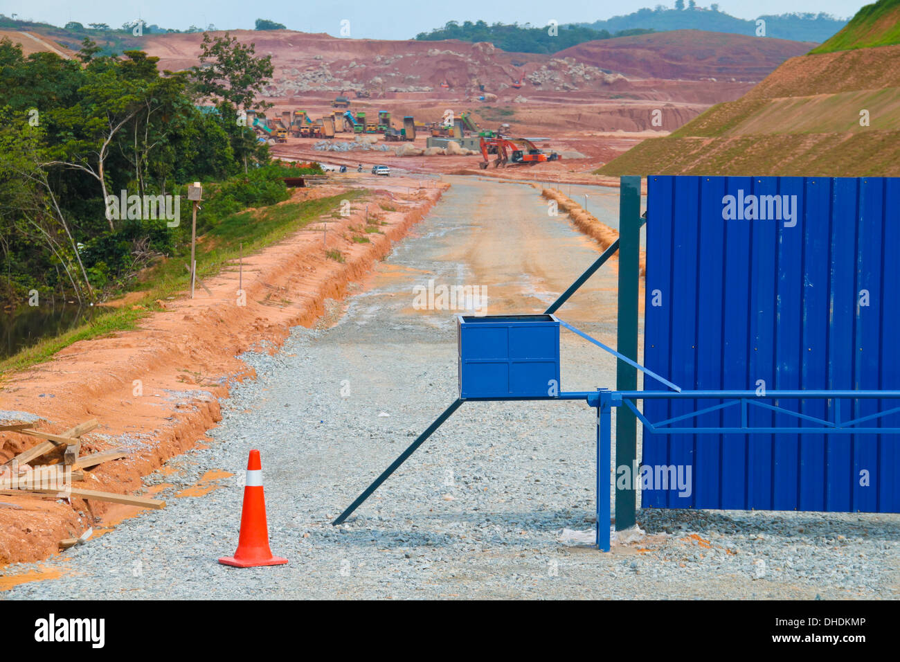 Gate and barrier on a newly developed construction site Stock Photo - Alamy