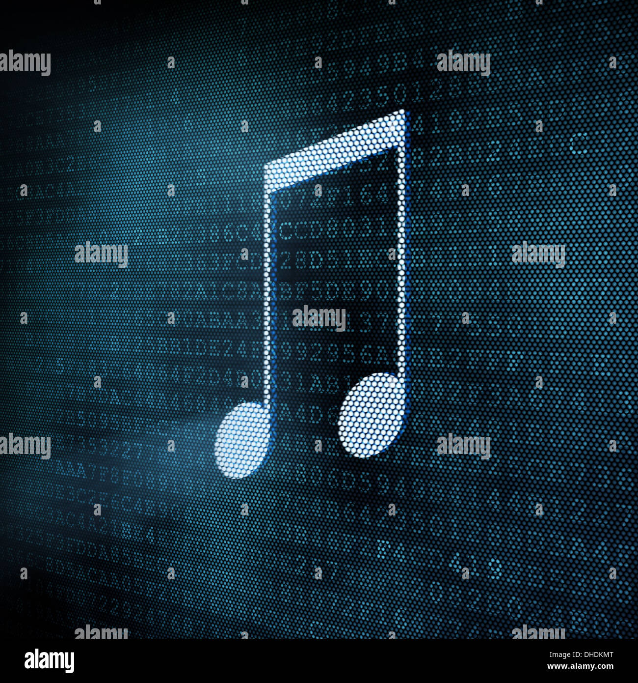 Pixeled musical notes illustration Stock Photo - Alamy