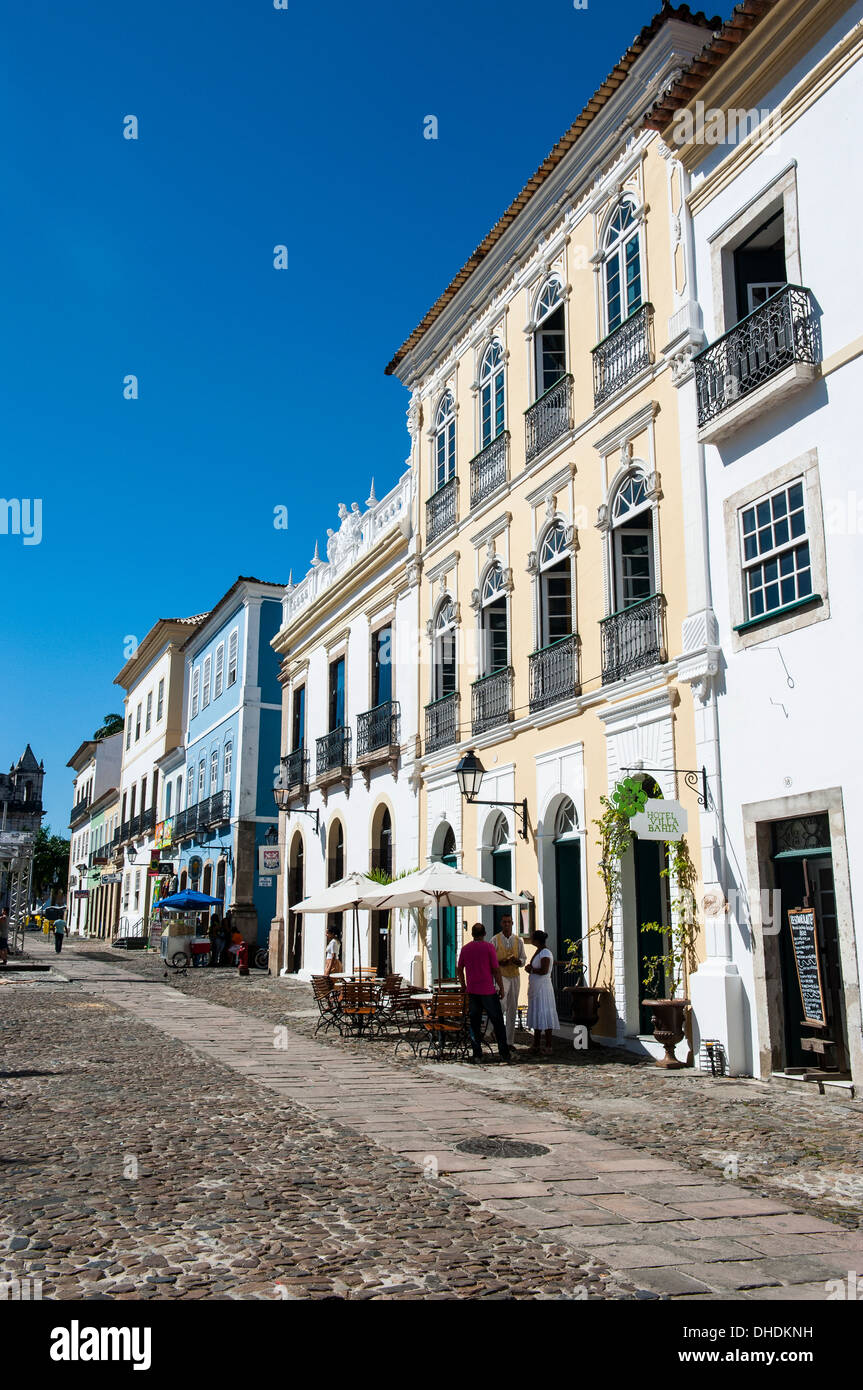 Colonial architecture in the Pelourinho, UNESCO World Heritage Site, Salvador da Bahia, Bahia ...