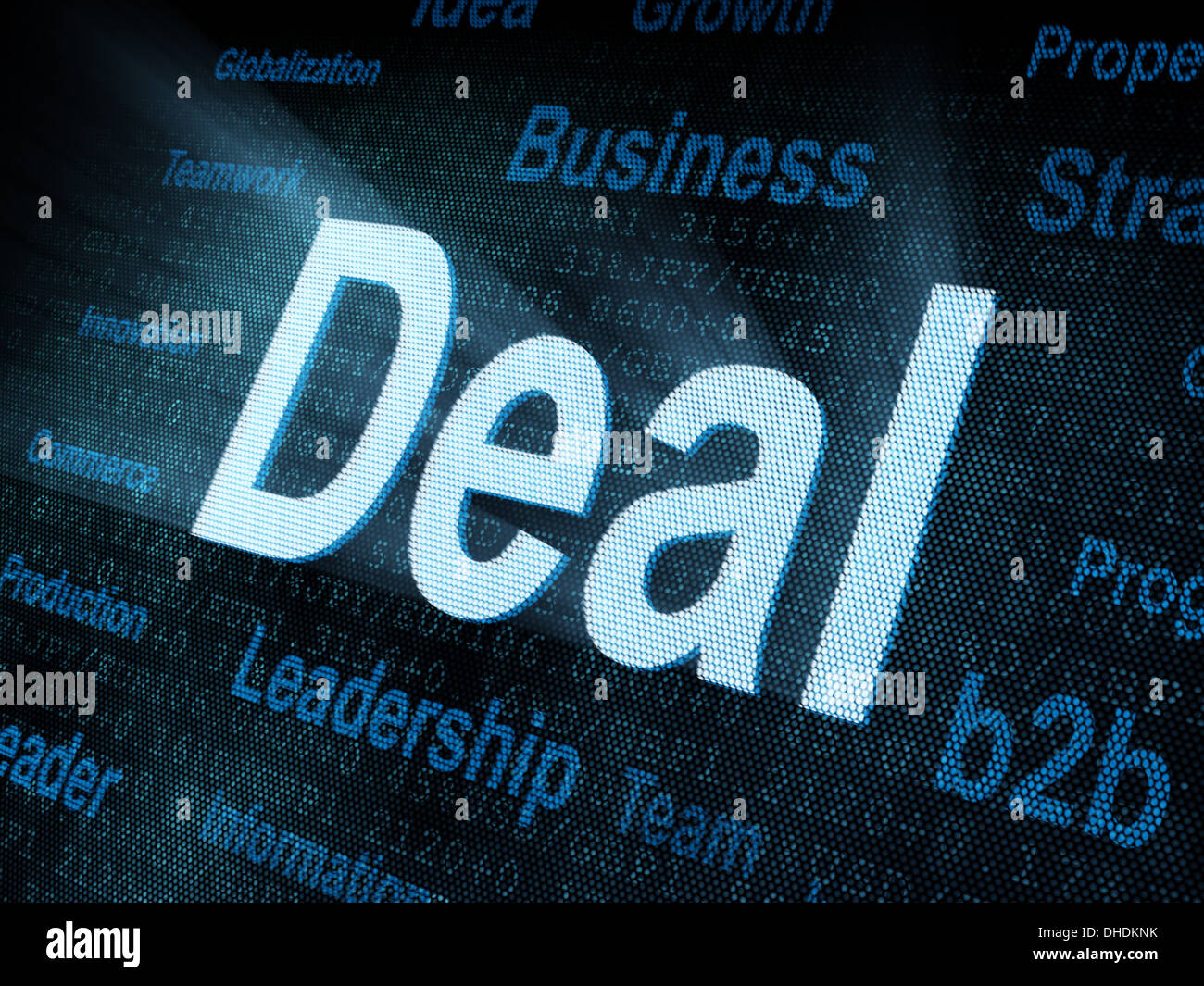 Pixeled word Deal on digital screen Stock Photo - Alamy