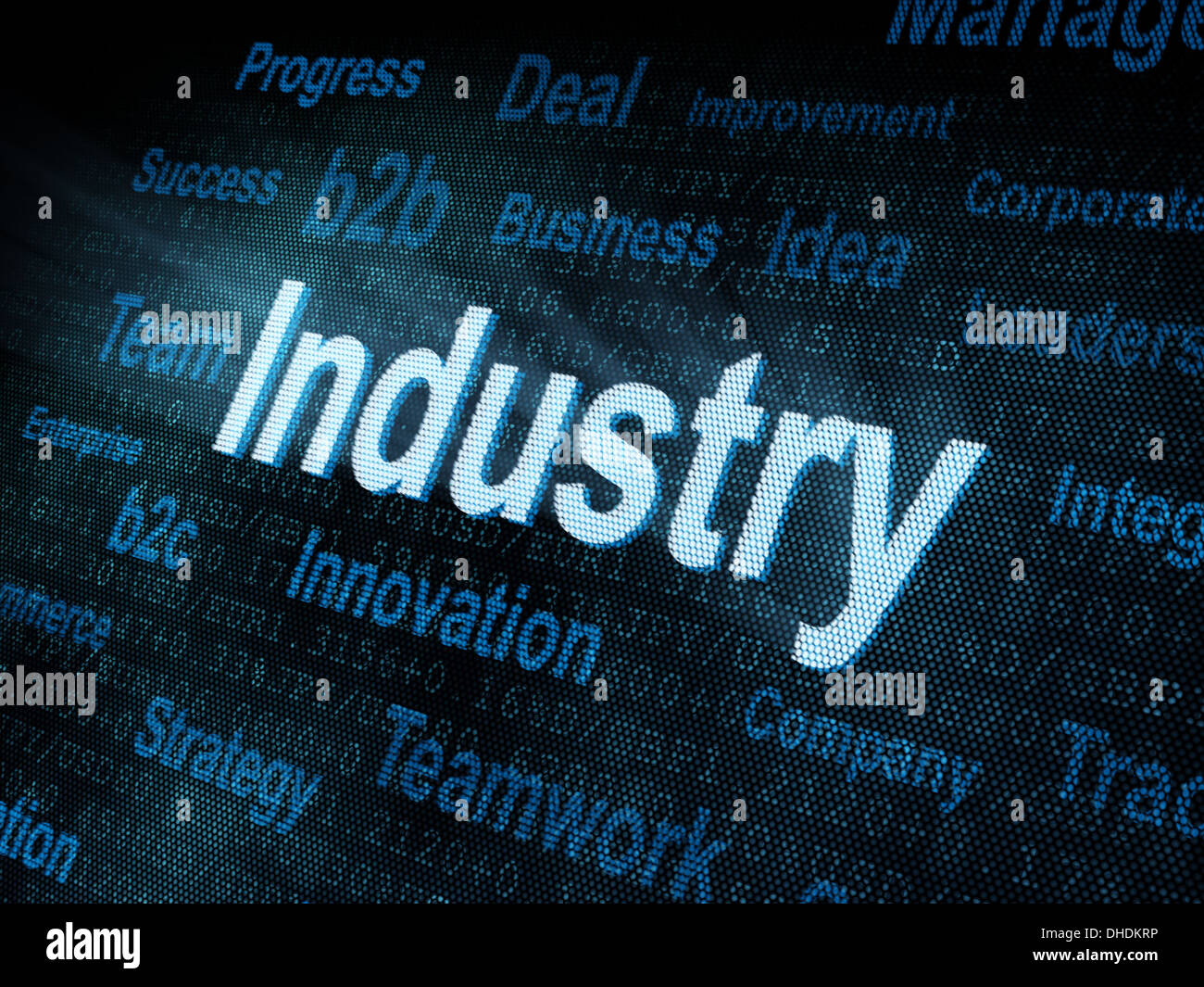 Pixeled word Industry on digital screen Stock Photo - Alamy