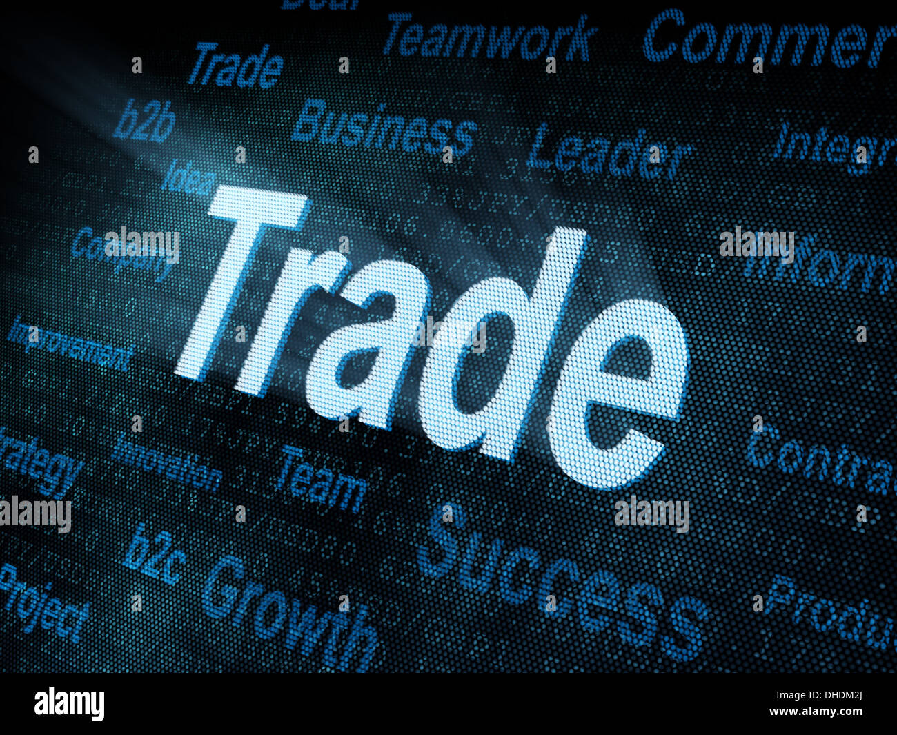 Pixeled word Trade on digital screen Stock Photo - Alamy