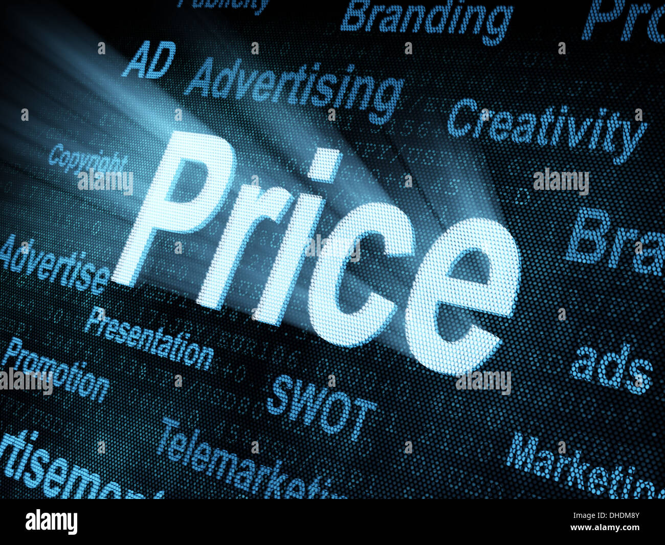 Pixeled word Price on digital screen Stock Photo - Alamy
