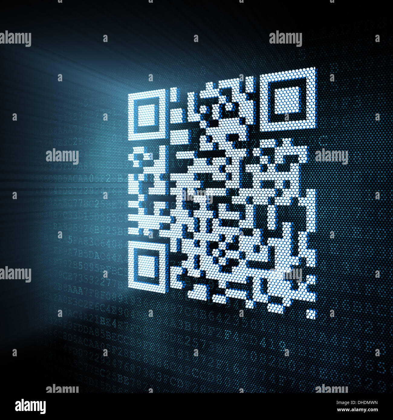 Pixeled QR code illustration Stock Photo - Alamy
