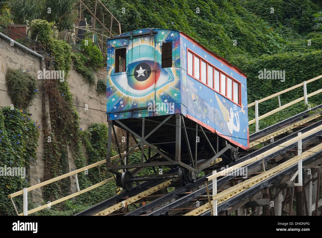 Funicular Elevator; Valparaiso, Chile Stock Photo - Alamy