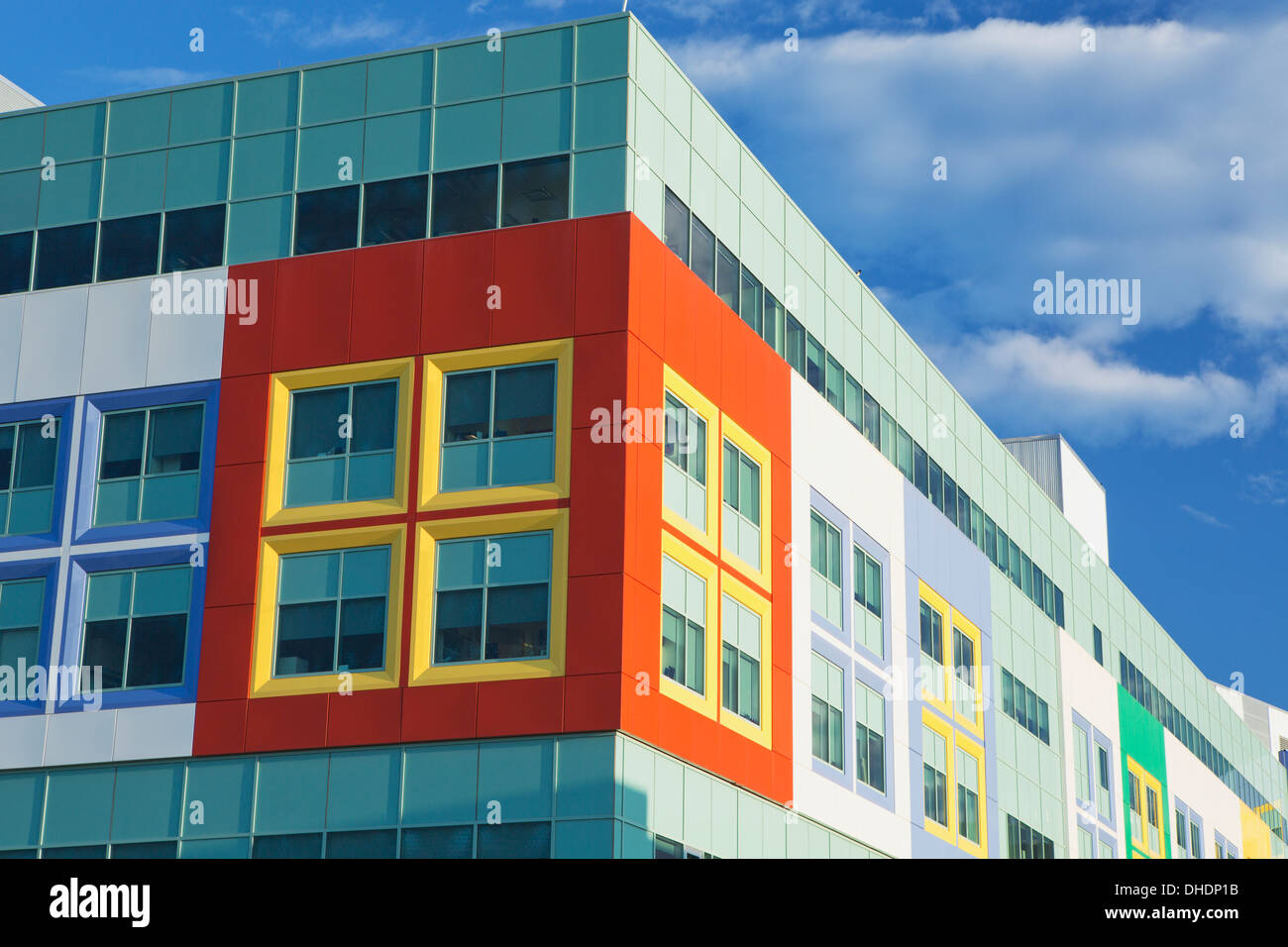 Colourful Facade Of A Building; Calgary, Alberta, Canada Stock Photo ...