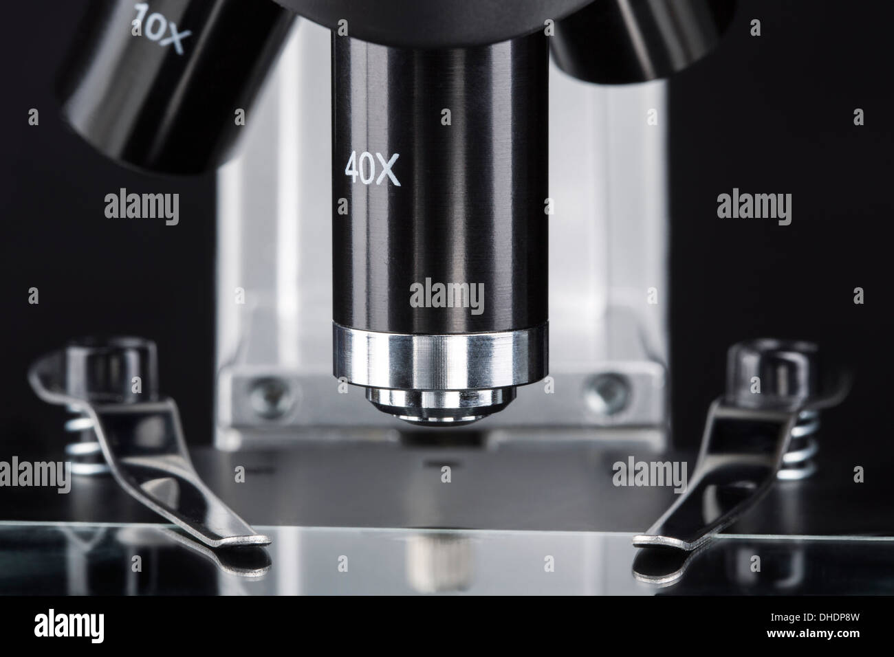 close up of a microscope slide with black background Stock Photo - Alamy