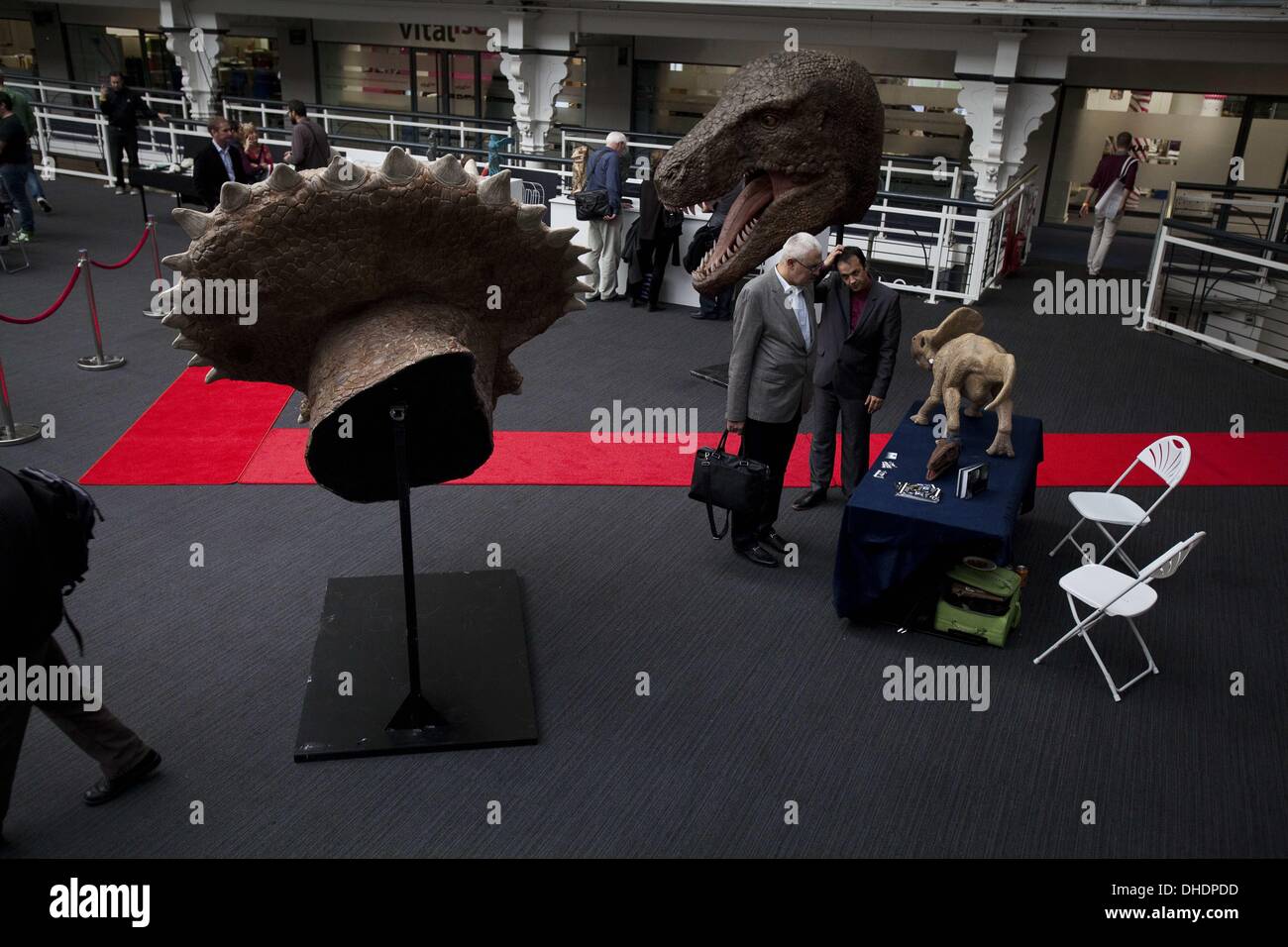London, UK. 7th Nov, 2013. Crea Zaurus 3D display at the 3D Print Show ...