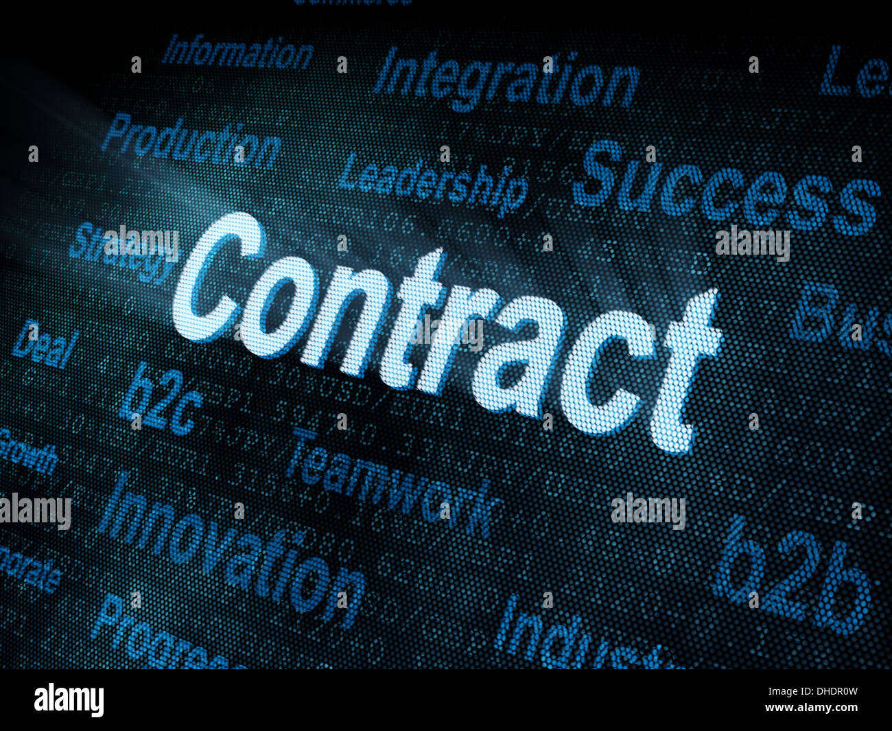Pixeled word Contract on digital screen Stock Photo - Alamy