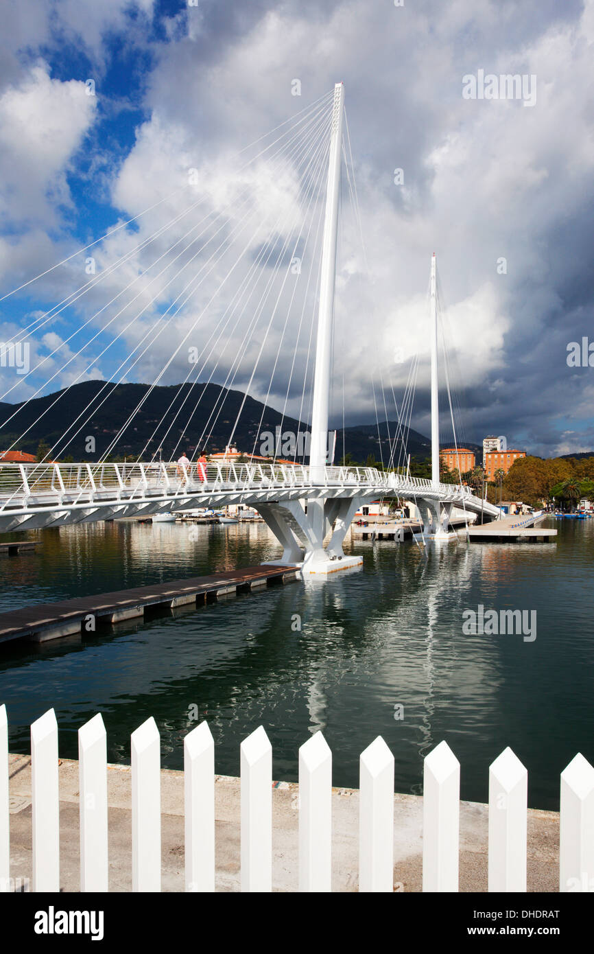 Storm clouds over City Bridge at the waterfront in La Spezia, Liguria ...
