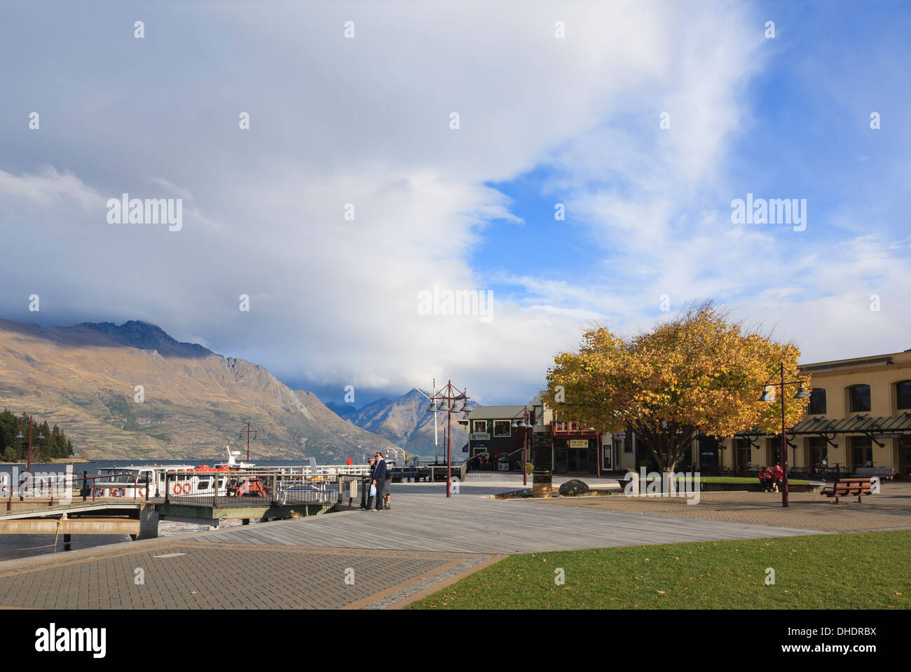 Wooden pier in queenstown hi-res stock photography and images - Alamy