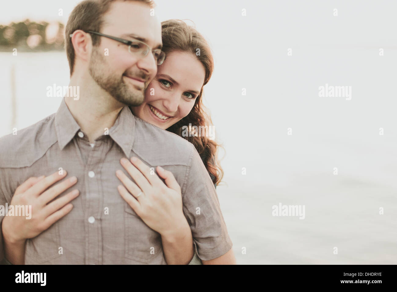 Portrait Of A Couple; Crescent Beach, British Columbia, Canada Stock ...