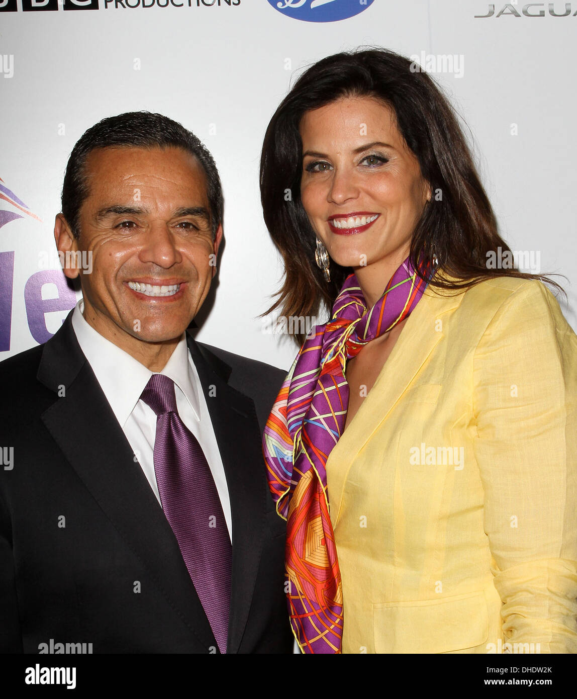 Mayor Antonio Villaraigosa And Lu Parker High Resolution Stock ...