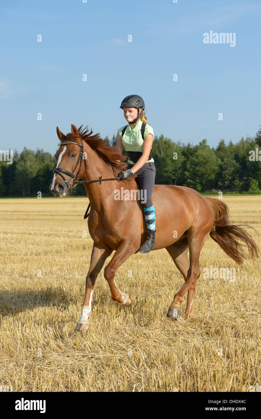Girl riding horse bareback in hi-res stock photography and images - Alamy