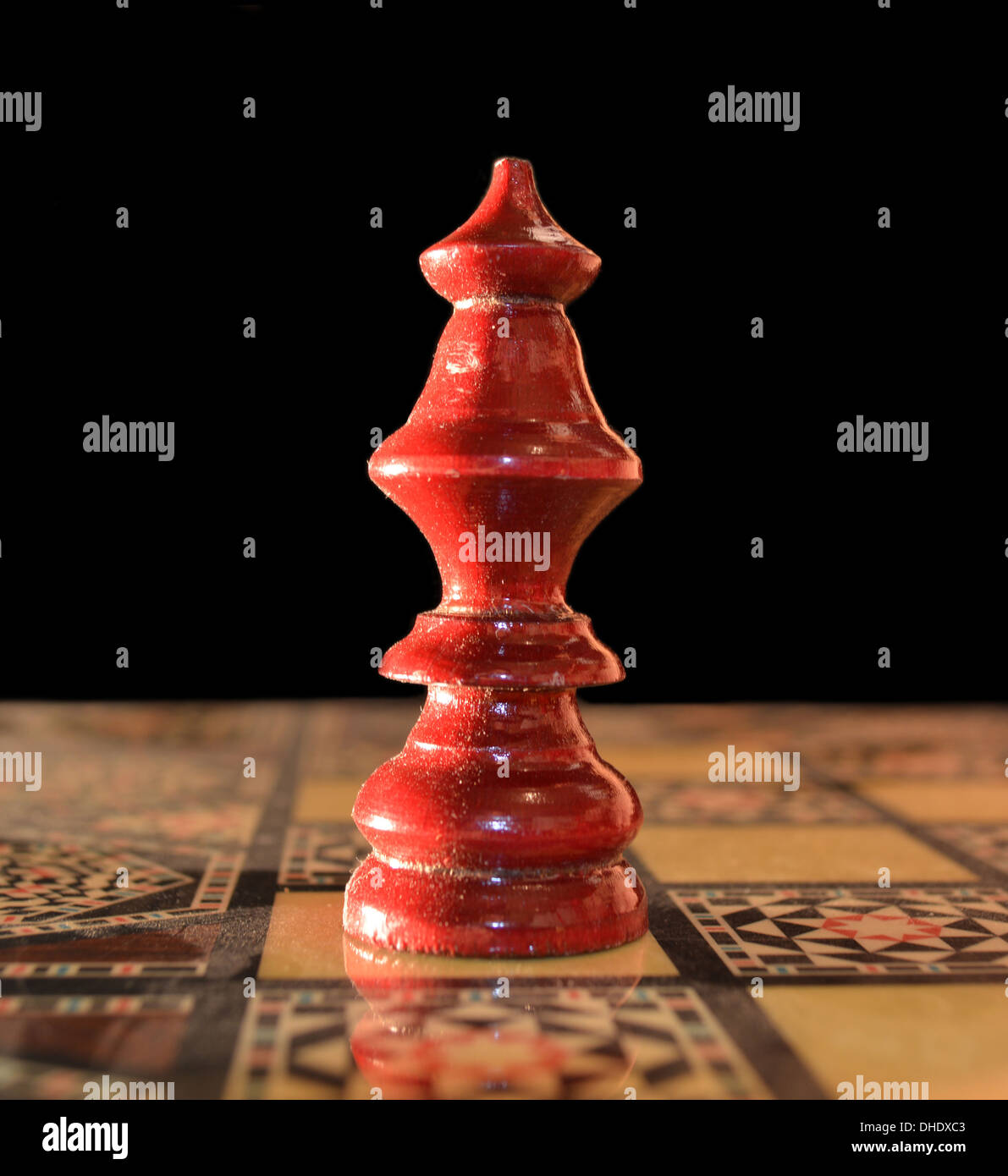 Chess Bishop on chessboard Stock Photo - Alamy