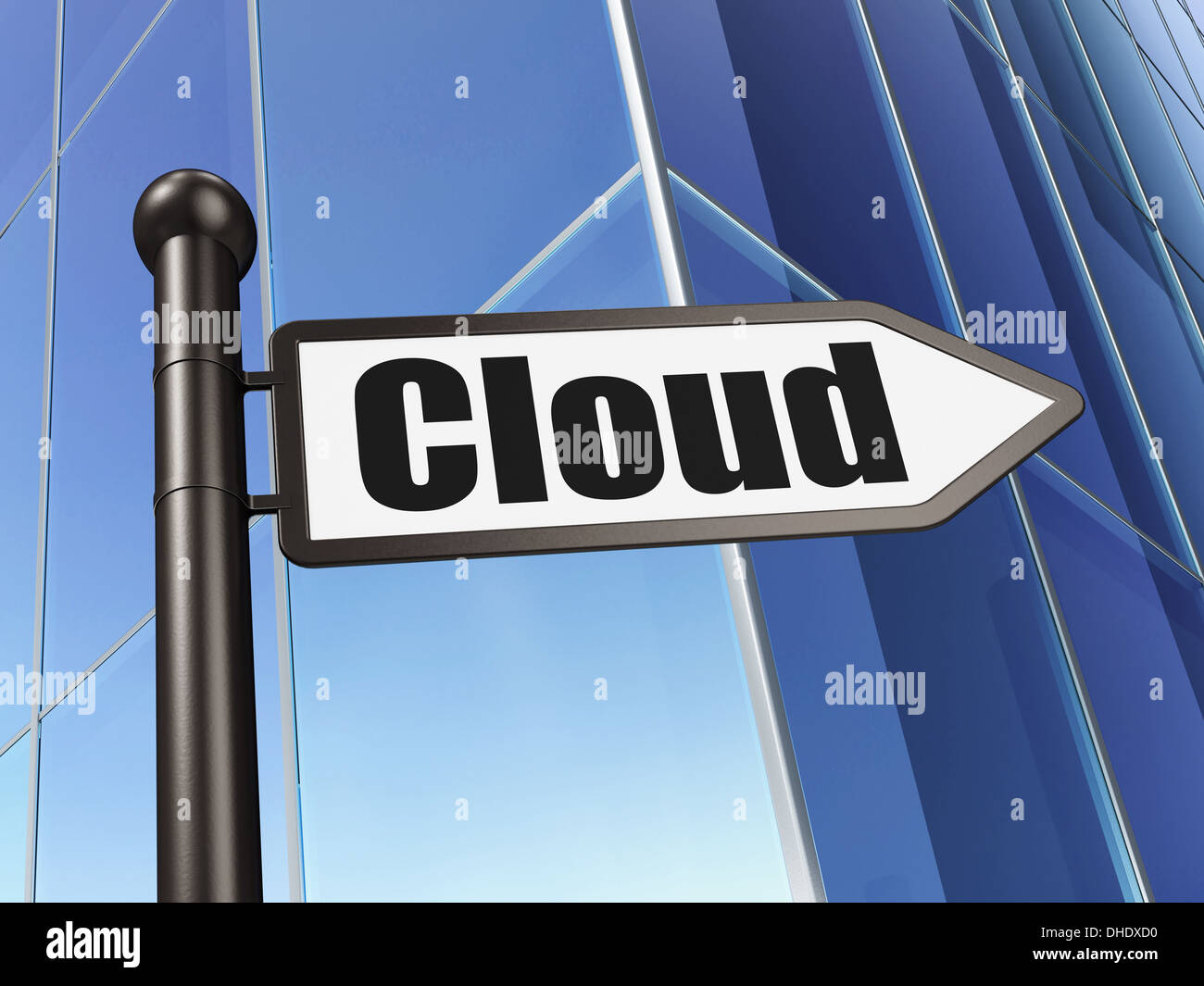 Cloud technology concept: Cloud on Building background Stock Photo - Alamy