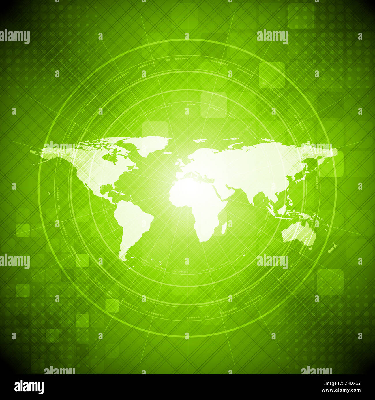 Green hi-tech background with world map. Vector illustration eps 10 ...