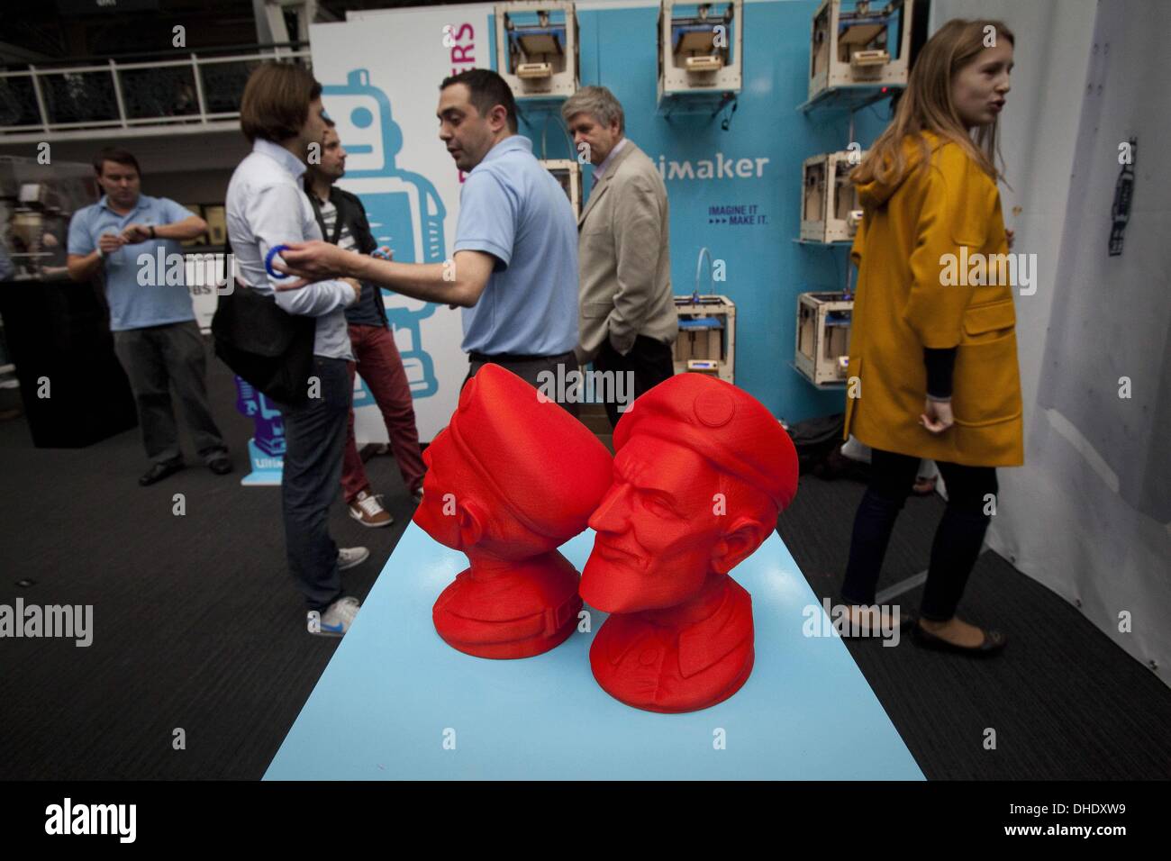 London, UK. 7th Nov, 2013. Ultimaker display at the 3D Print Show ...