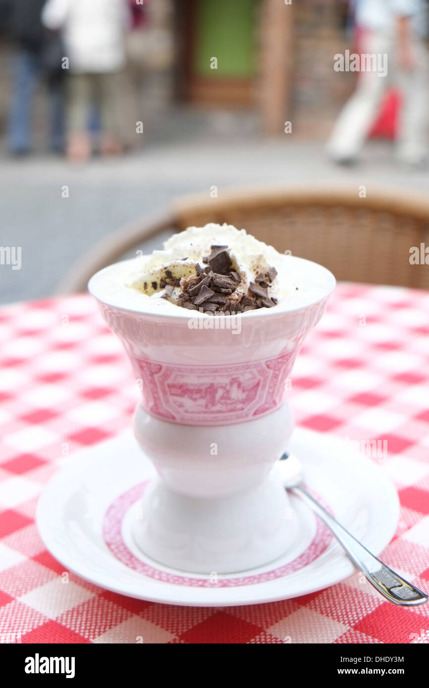 A Rudesheimer coffee served in a traditional cup and saucer Stock Photo ...