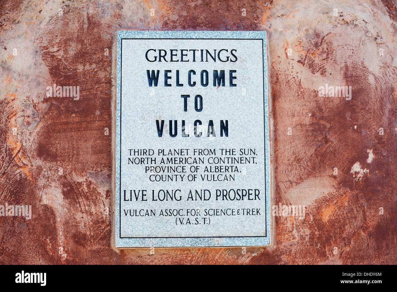 Sign On A Pedestal That Holds Vulcan's Starship Fx6-1995-A, Replica Of ...