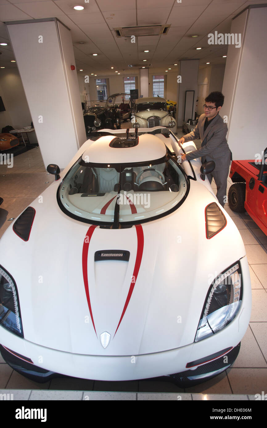 Bob Forstner luxury sports car show room on Park Lane, London, England ...