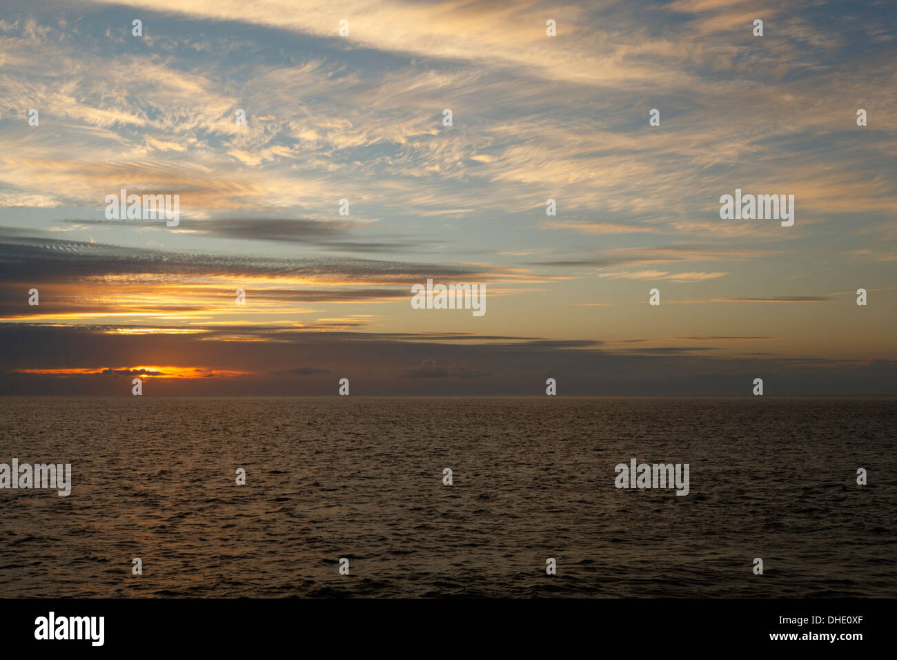 Sunset seen from Gwbert, West Wales Stock Photo - Alamy