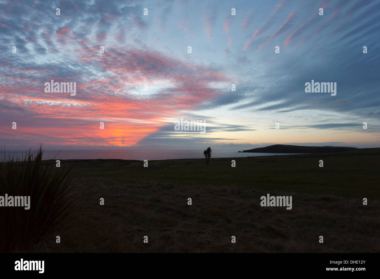 Sunset seen from Gwbert, West Wales Stock Photo - Alamy