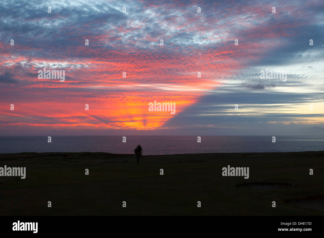 Sunset seen from Gwbert, West Wales Stock Photo - Alamy