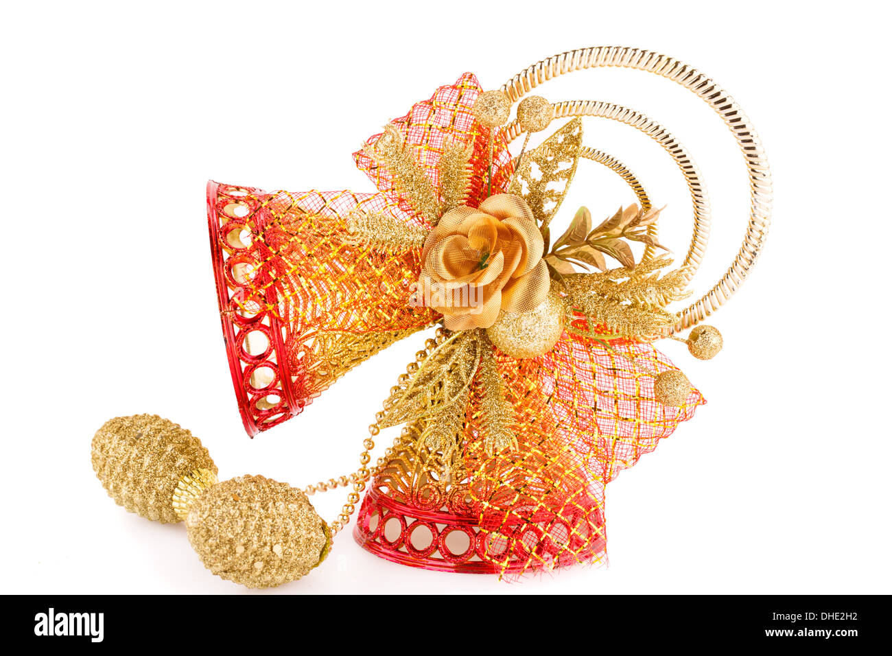 Christmas bells decoration isolated on white background Stock Photo - Alamy