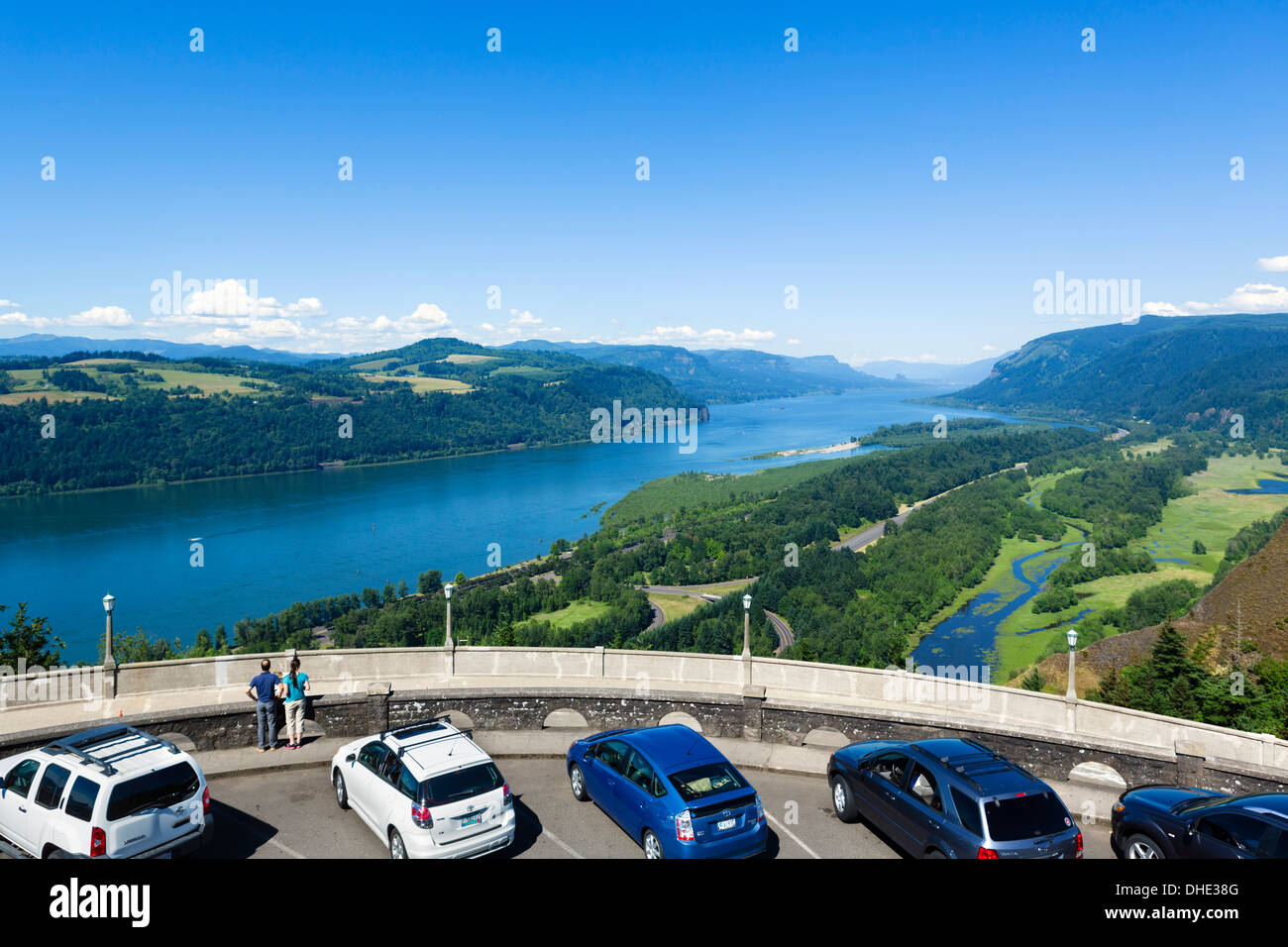View of the columbia river from vista house hi-res stock photography ...