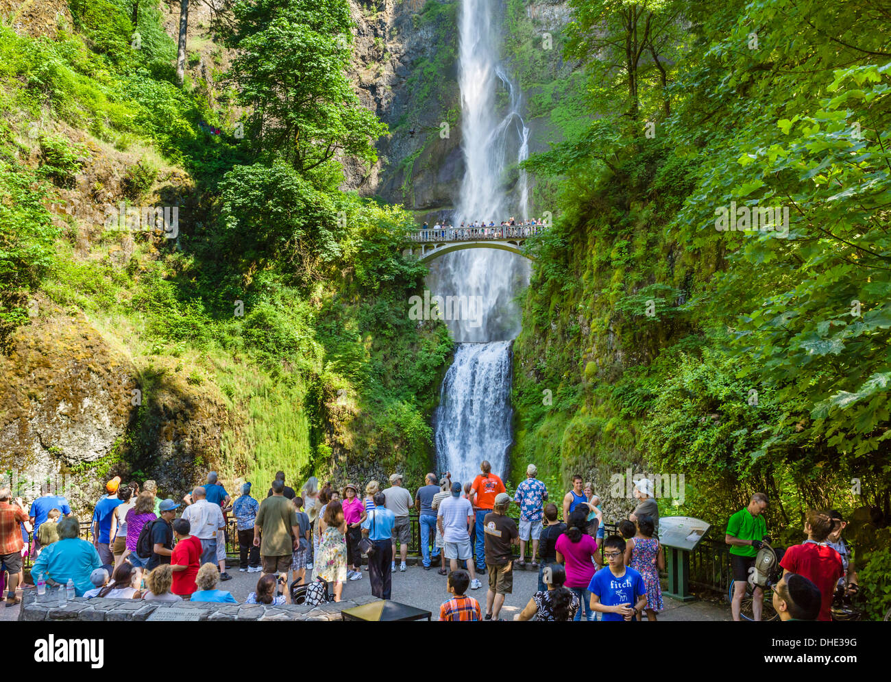 Columbia river gorge multnomah falls united of america hi-res stock ...