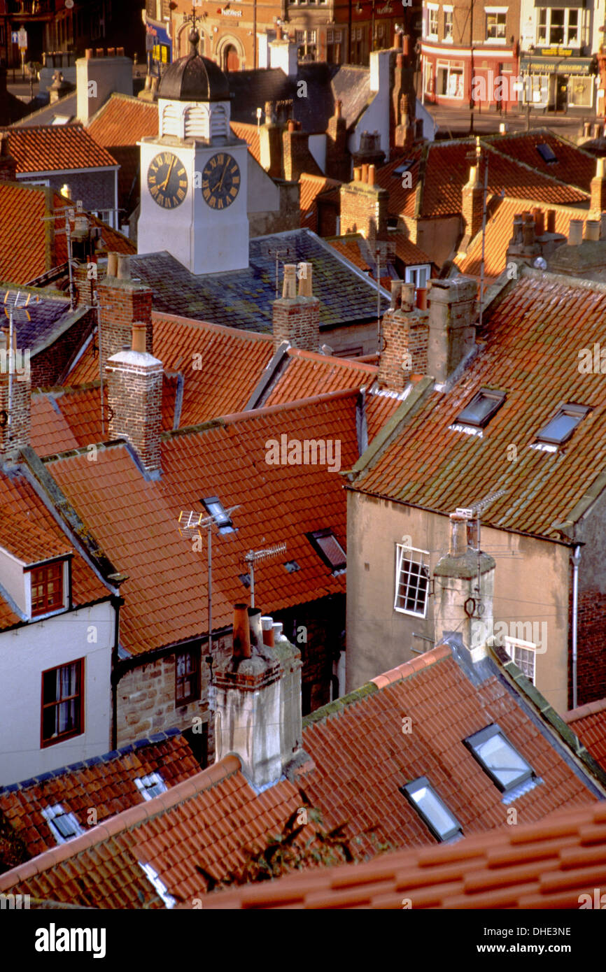 Pan tiled roofs at Whitby, North Yorkshire, from the 199 steps Stock ...