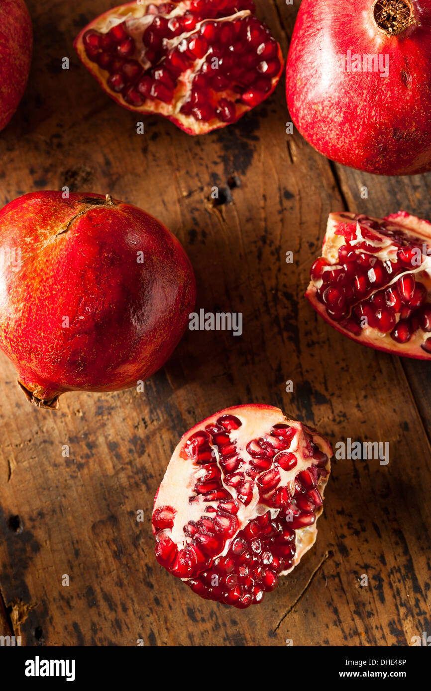 Organic Ripe Red Pomegranates Ready to Eat Stock Photo - Alamy