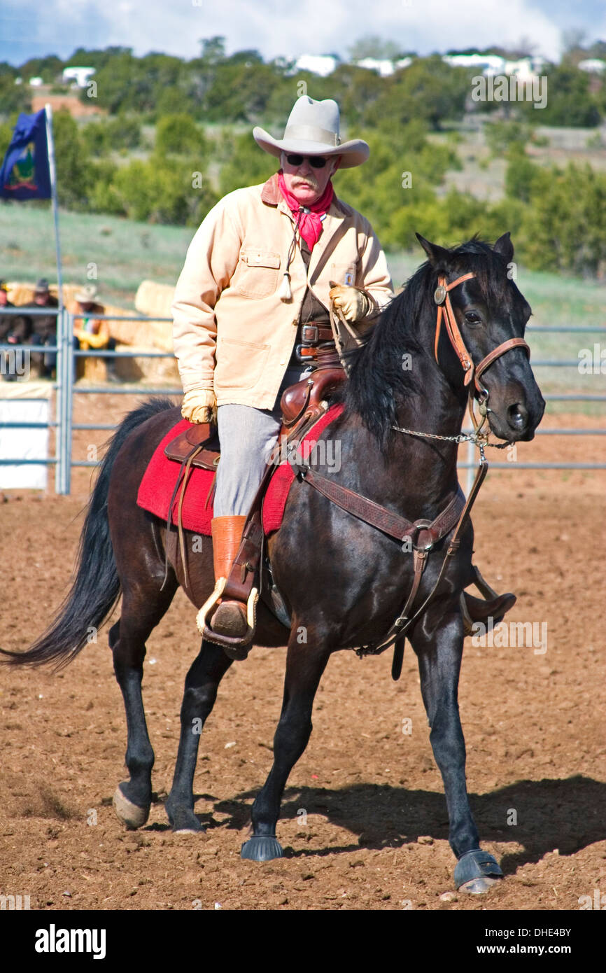 Cowboy On Horse A Horse Speaks To A Cowboy Trying To Calm Art Print By