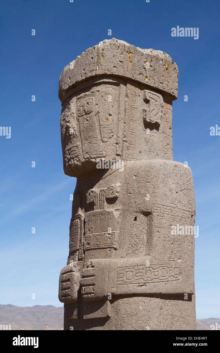 Stela 8 or Ponce Monolith made of andesite in the courtyard of the ...