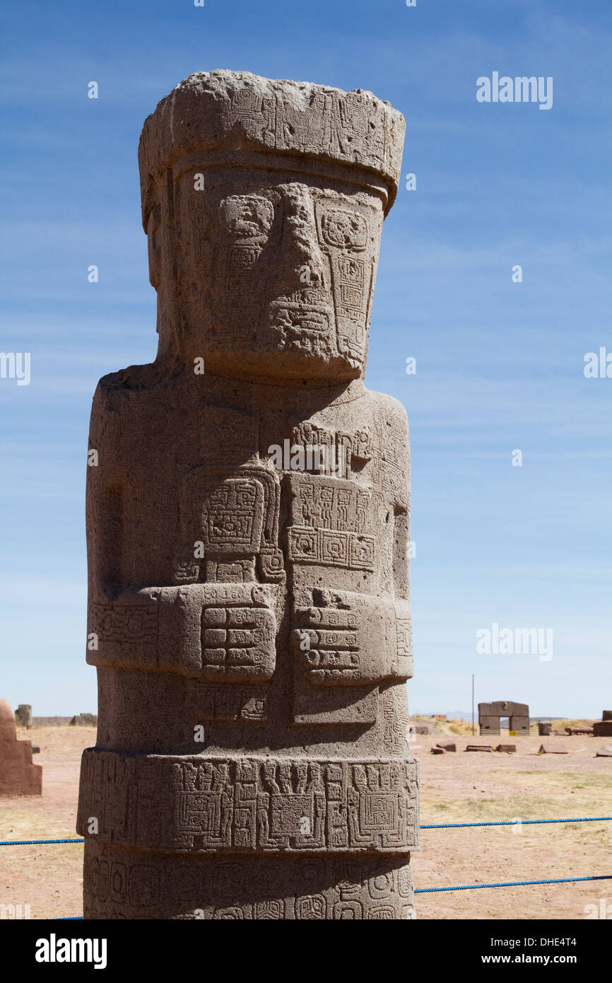 Stela 8 or Ponce Monolith made of andesite in the courtyard of the ...