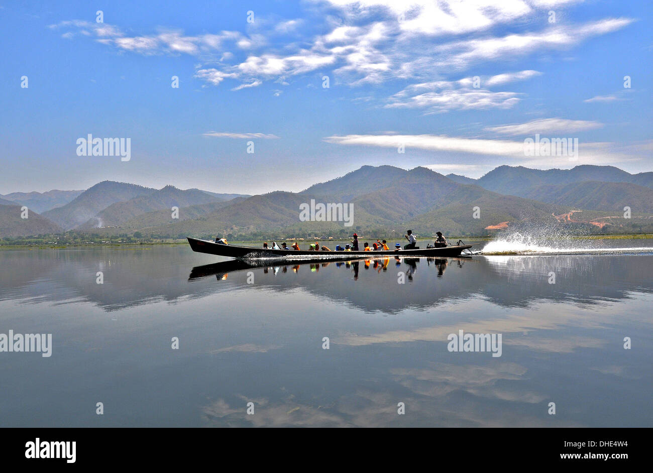boating on Inle Lake Myanmar Stock Photo - Alamy