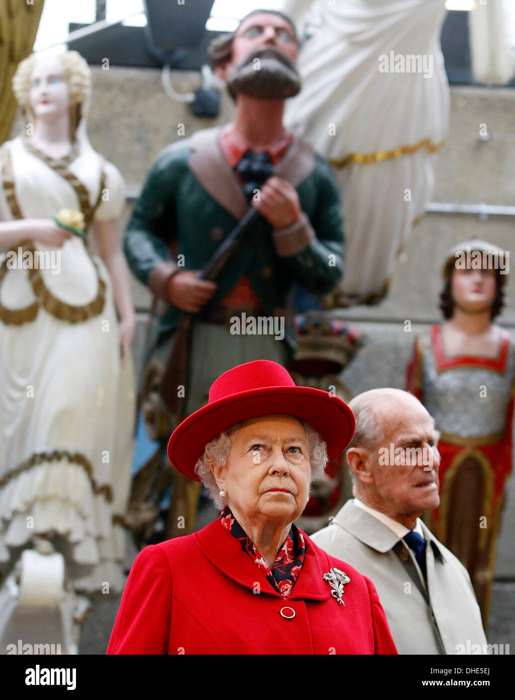 Queen Elizabeth II and Prince Phil, Duke of Edinburgh during a visit to ...