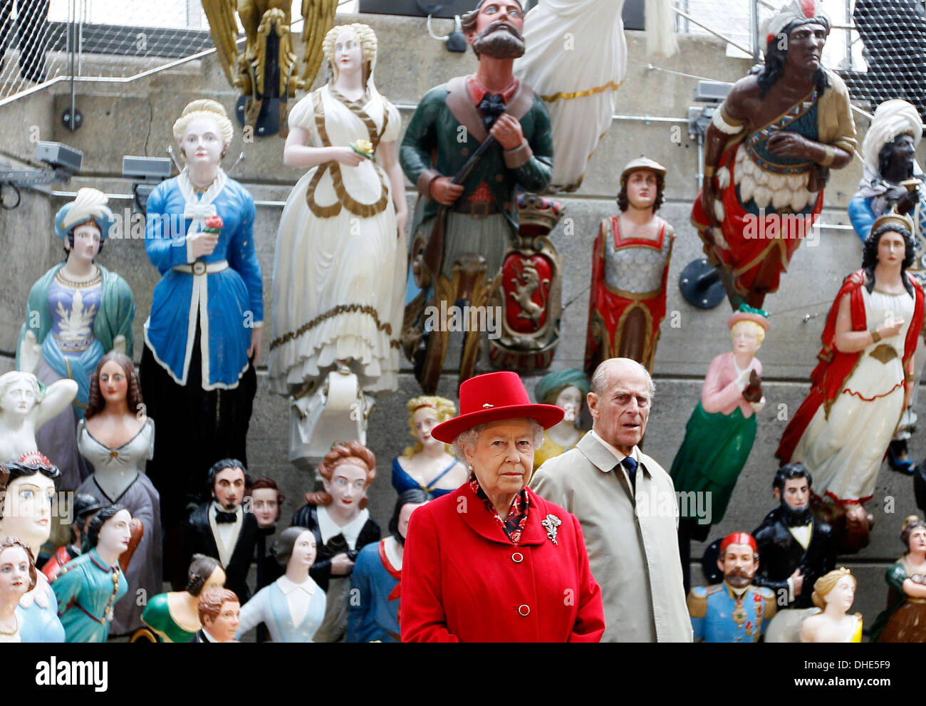 Queen Elizabeth II and Prince Phil, Duke of Edinburgh during a visit to ...