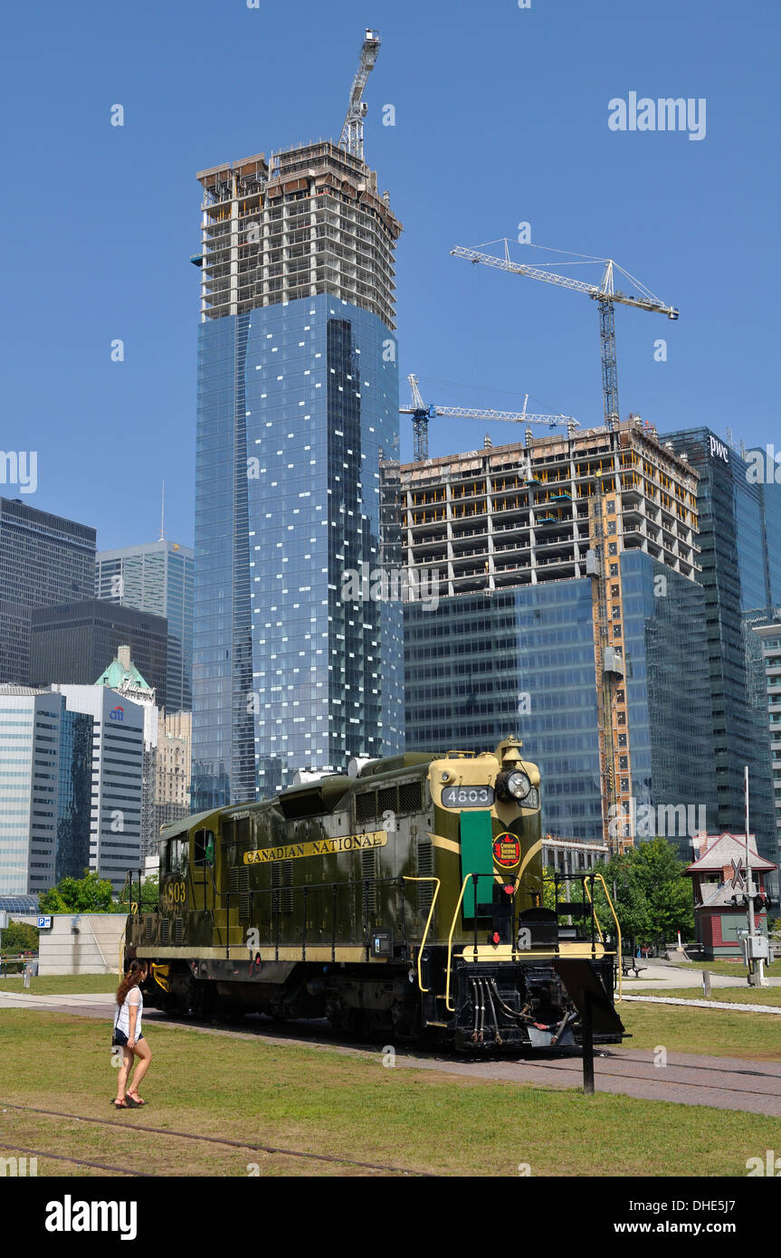 Old locomotive and building works in Toronto, Ontario, Canada Stock ...