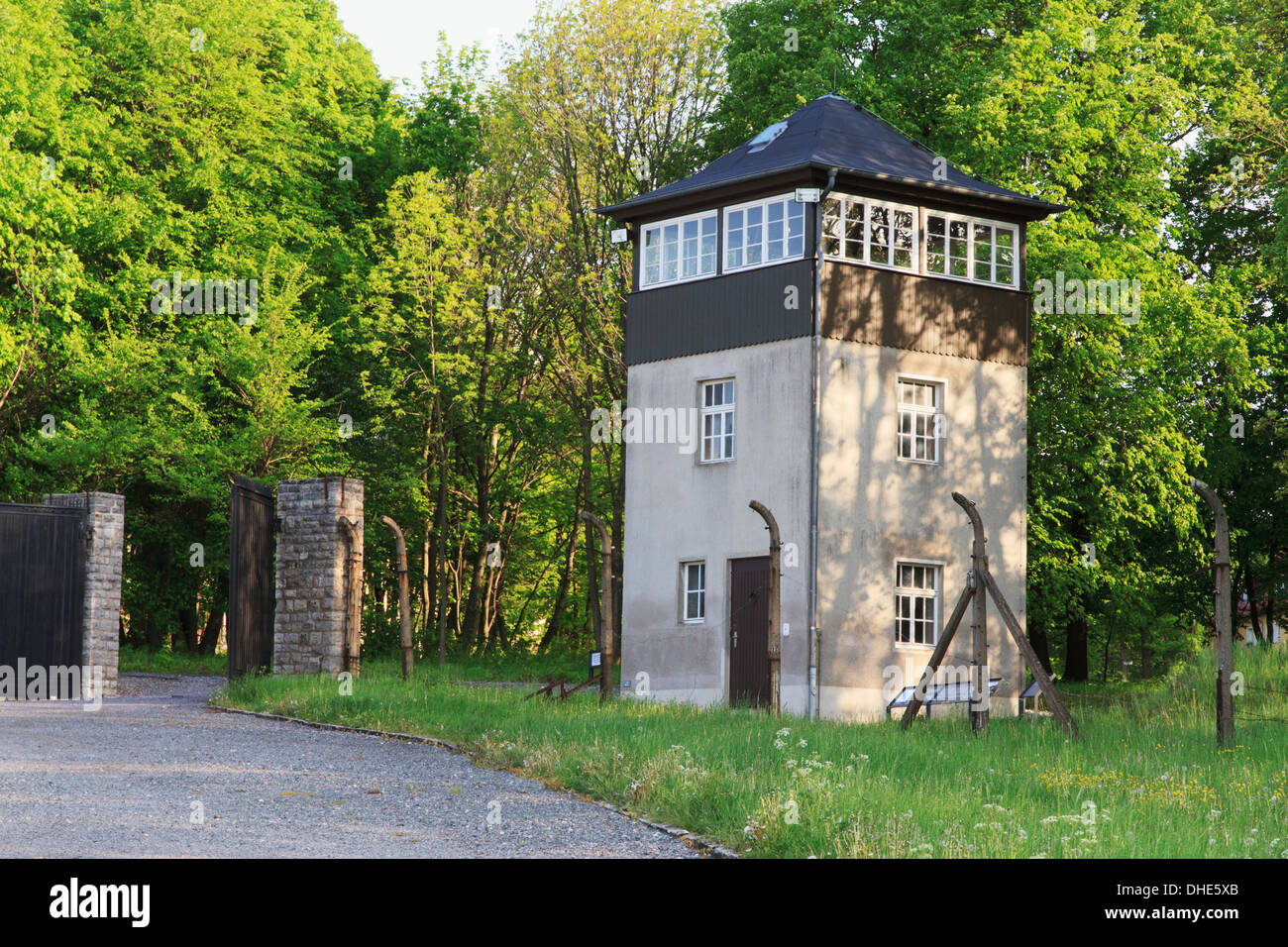 Watchtower at the memorial site, Buchenwald Concentration Camp, Germany ...