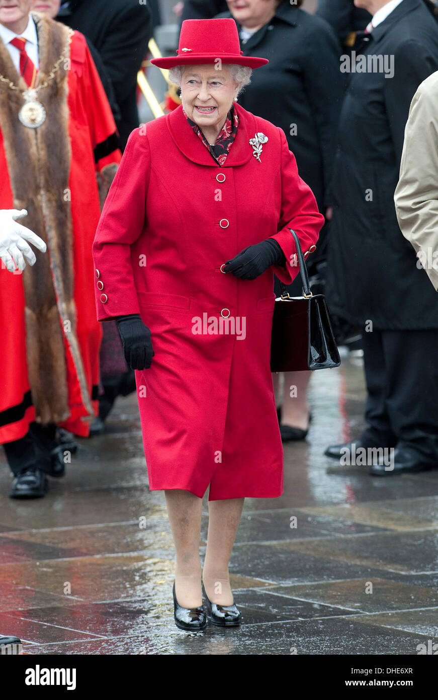 Queen Elizabeth II during a visit to the Cutty Sark in Greenwich. The ...