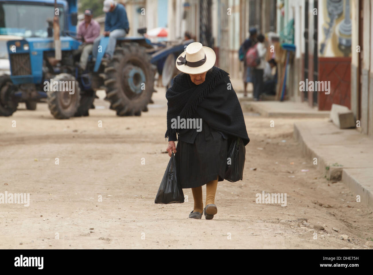 Old woman walking, Lamud, Amazonas, Peru Stock Photo - Alamy