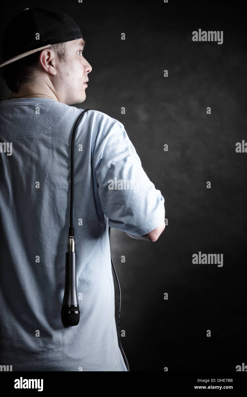 Rapper attitude rap singer hip Hop Dancer performing. Young man with ...