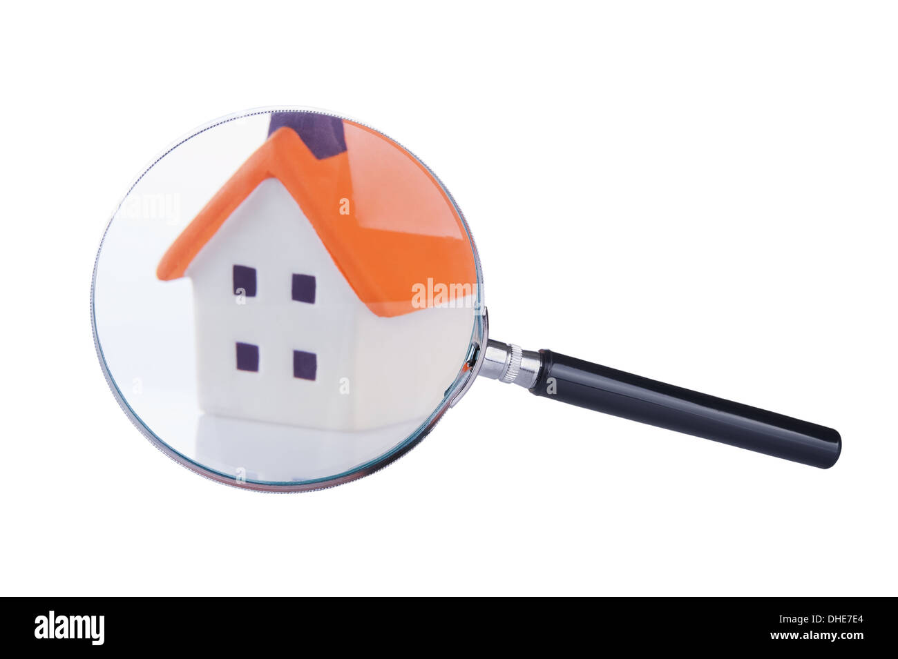 Conceptual image of the search and inspection of the house.Isolated on ...